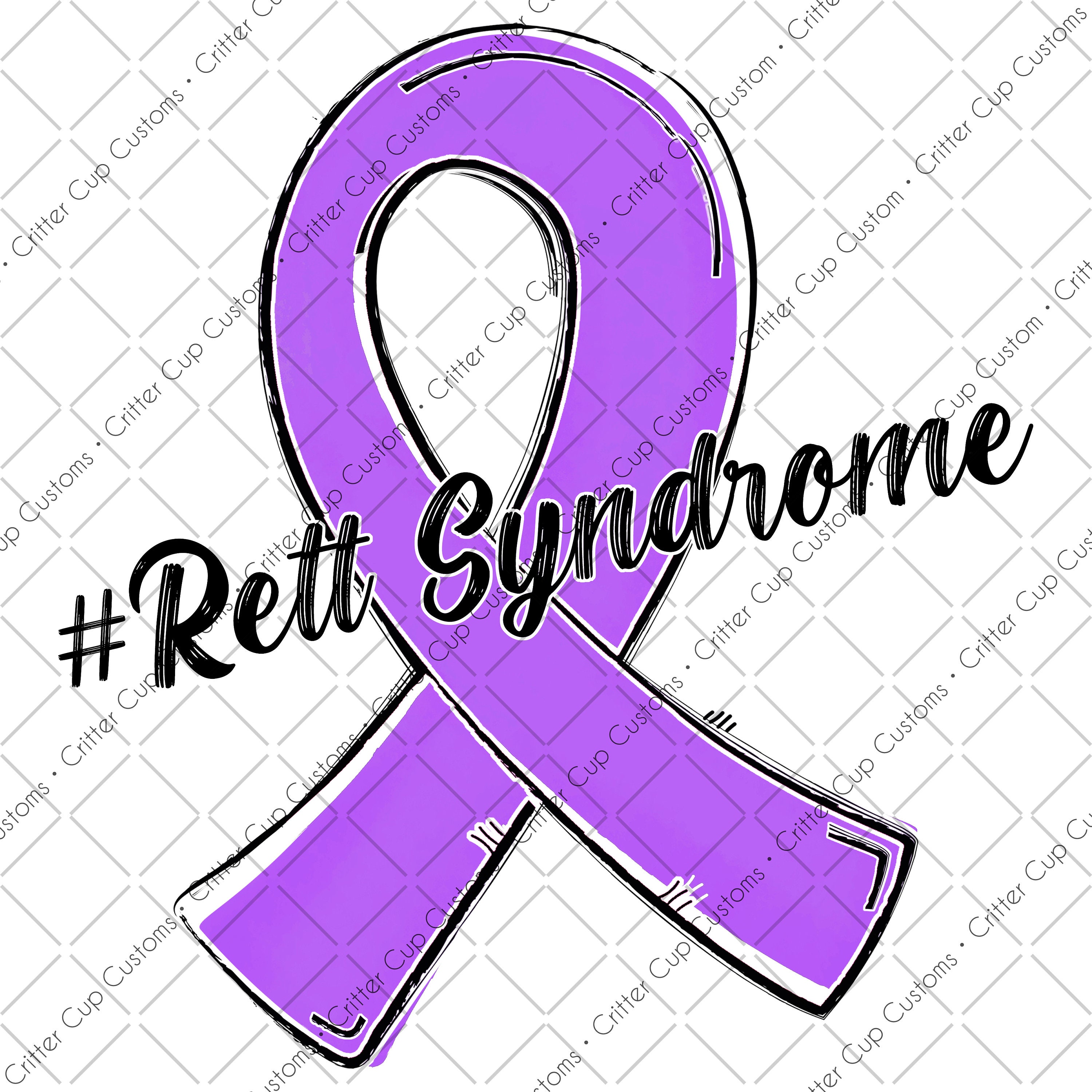 Rett Syndrome Awareness Ribbon Design Printable Digital - Etsy