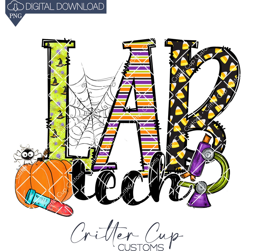 Halloween Lab Tech Design, Lab Tech Sublimation Design, Digital ...