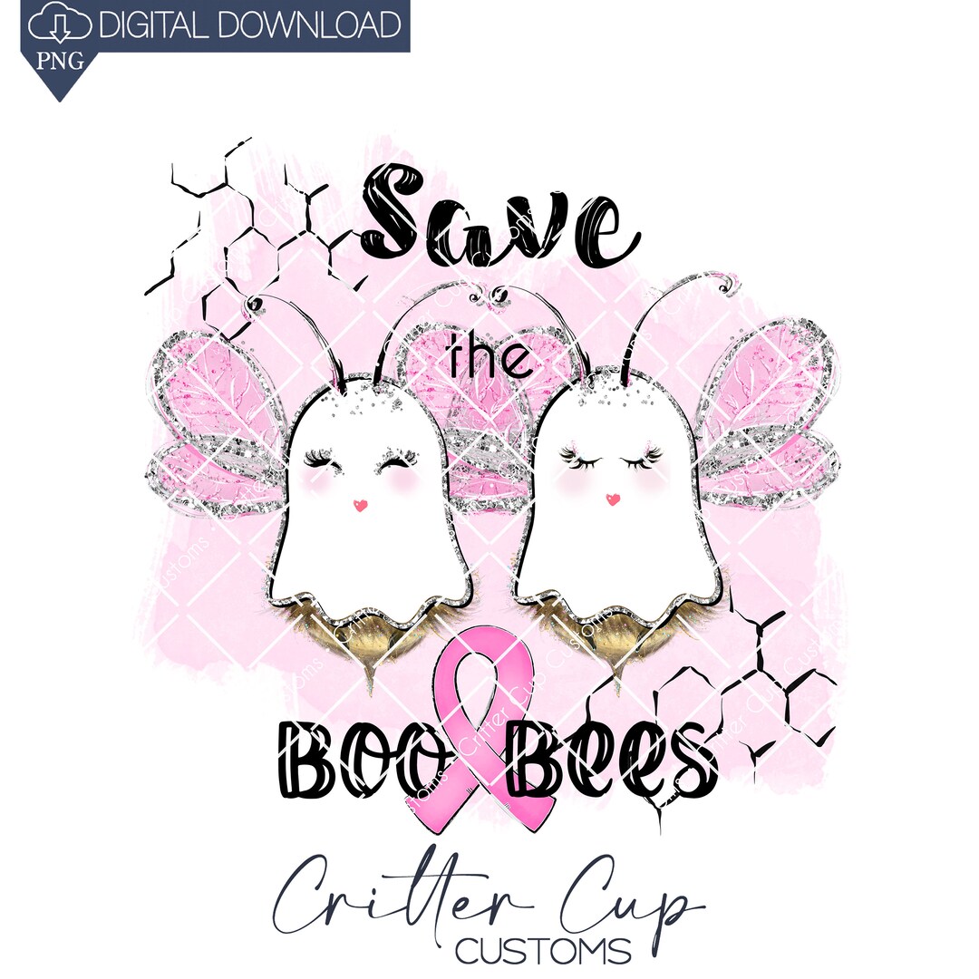 Save the Boo Bees Sublimation Design, Breast Cancer PNG, Halloween ...