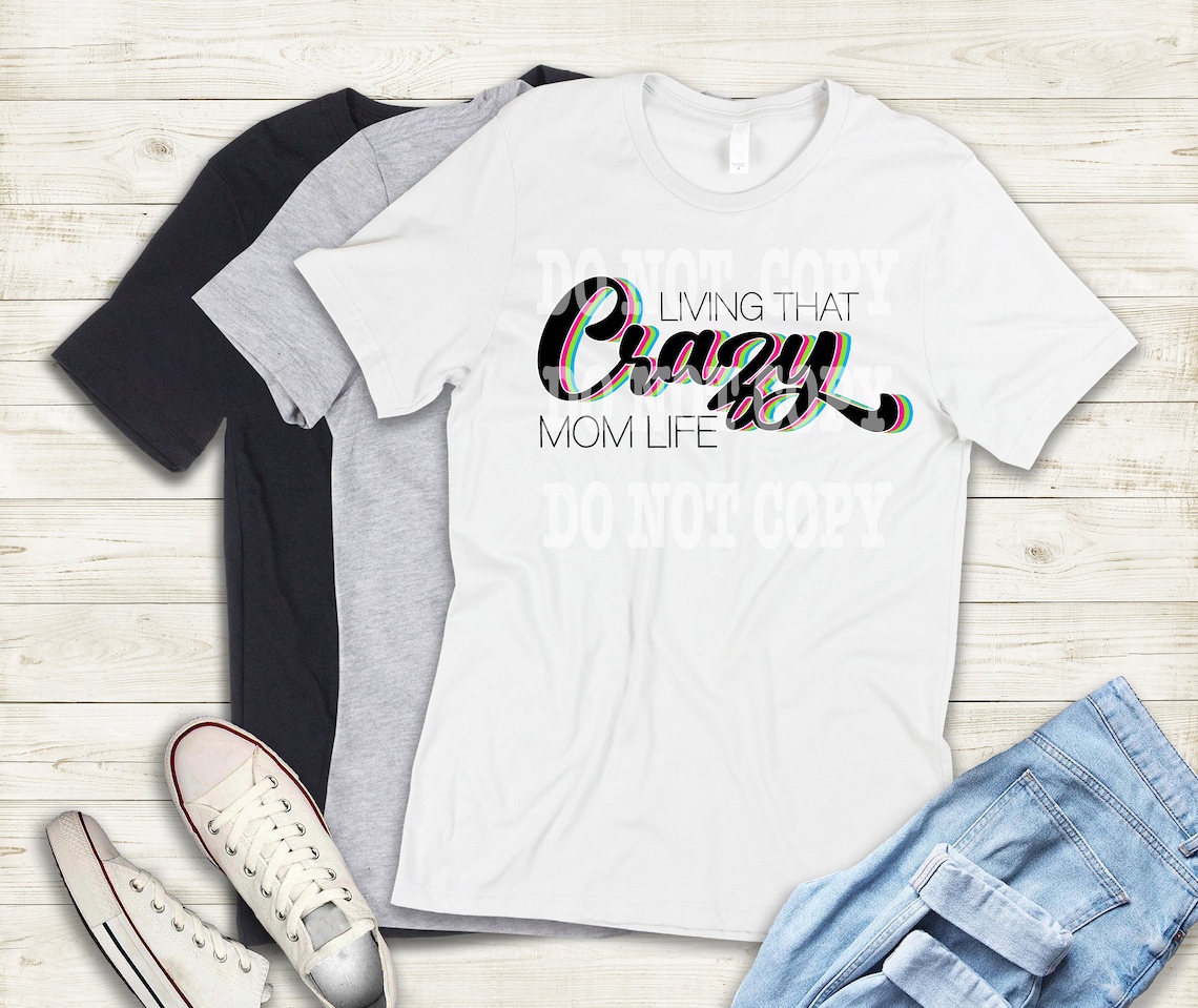 Retro Neon Crazy Mom Life Design Digital Download PNG File - Etsy