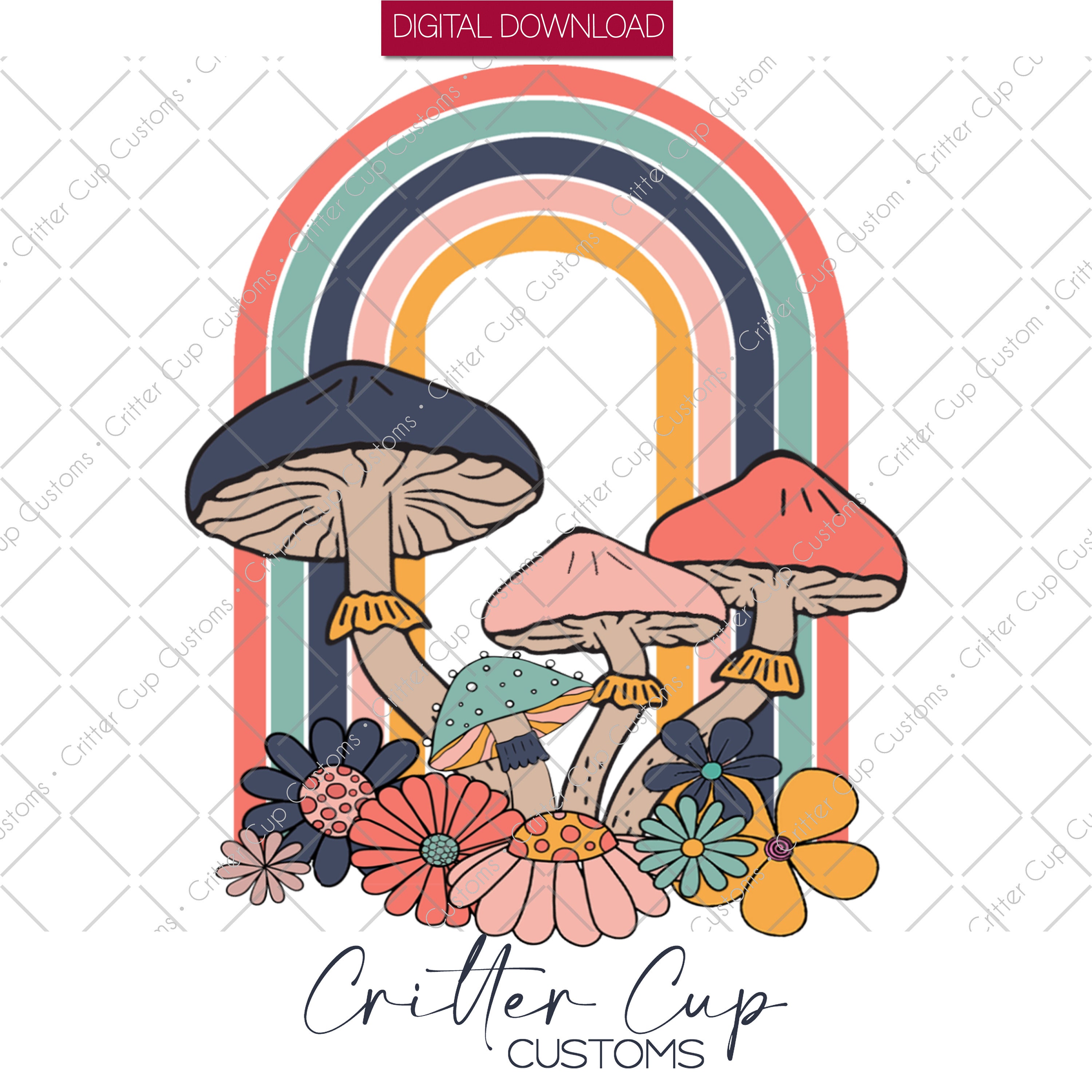 Hippie Mushroom Drawings