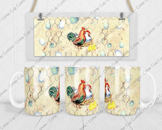 Crazy Chicken Lady Coffee Mug Design 11oz Coffee Mug Wrap | Etsy