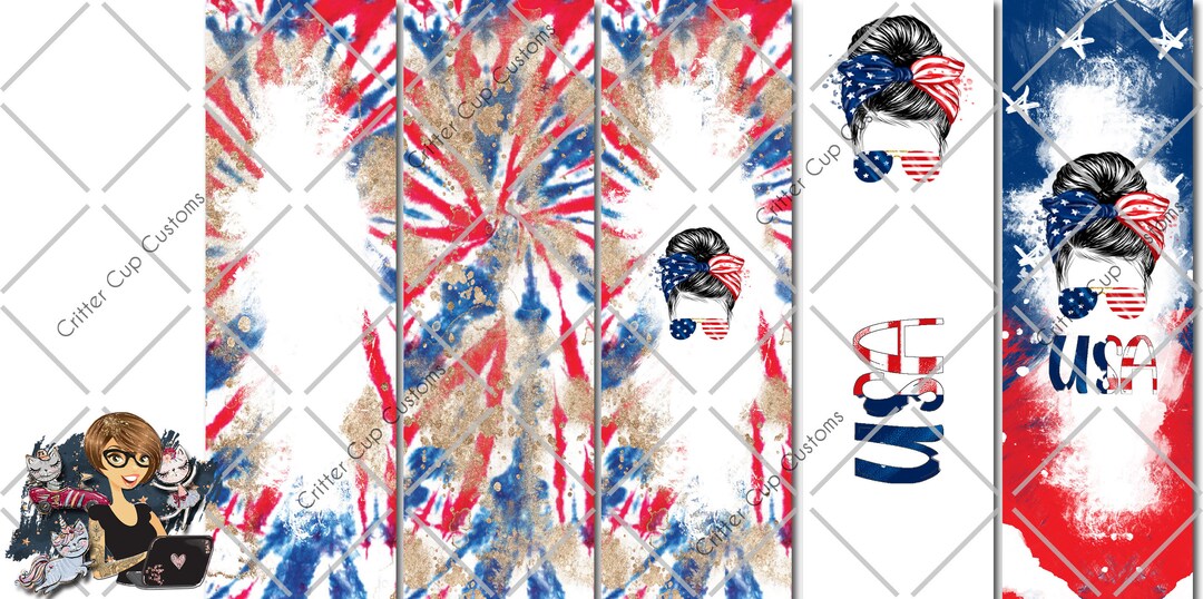 American Mama Tie Dye Pen Wraps, Pen Wrap Design, Digital Download PNG ...