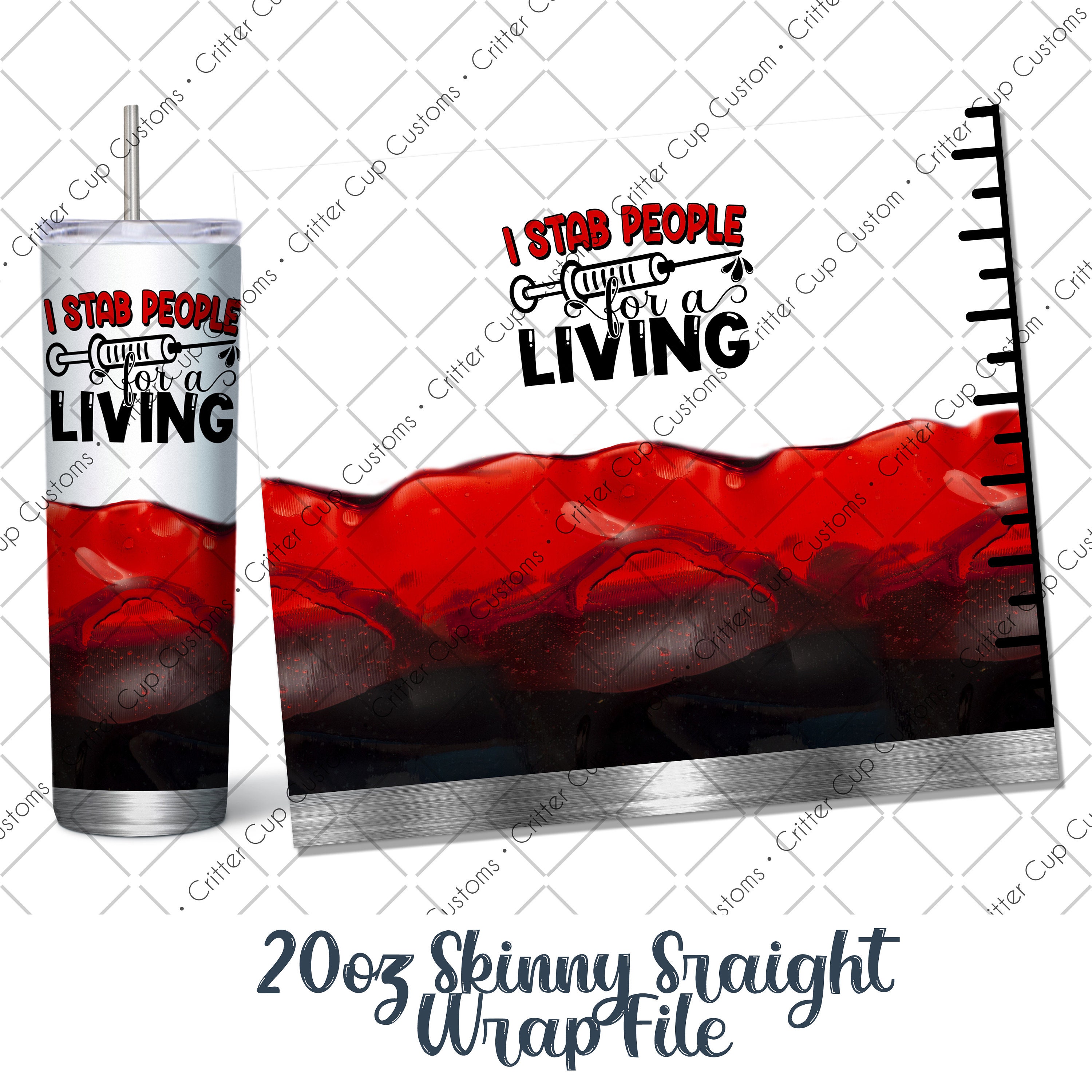 Phlebotomy Nursing Design 20oz Skinny Tumbler Wrap Digital - Etsy