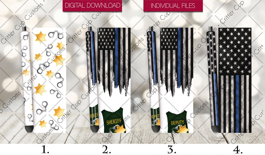 Sheriff Pen Wrap, Sheriff Pen Waterslide Pen Wrap, Epoxy Pen Wrap ...