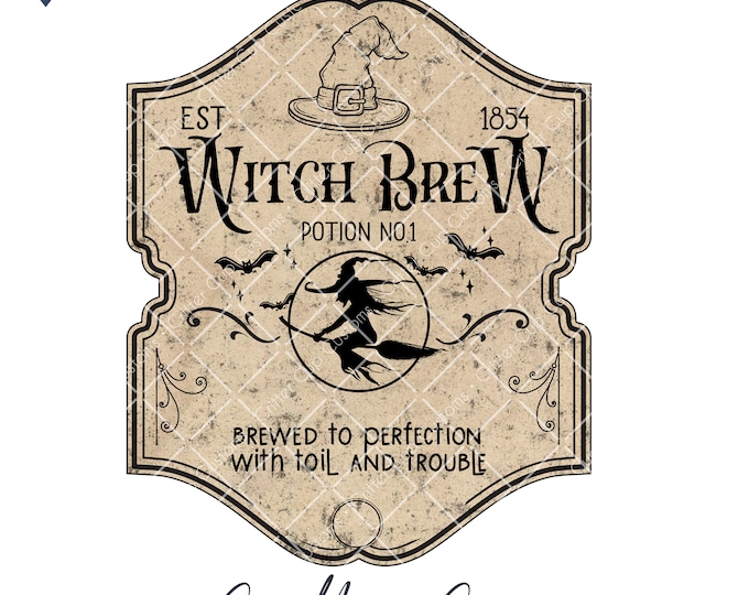 Witch Brew Label Png, Witch Brew Label Decal, Witch Brew Decal Png - Etsy