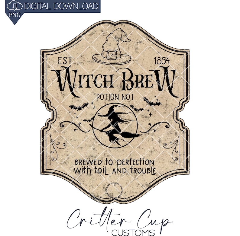 Witch Brew Label Png, Witch Brew Label Decal, Witch Brew Decal Png - Etsy