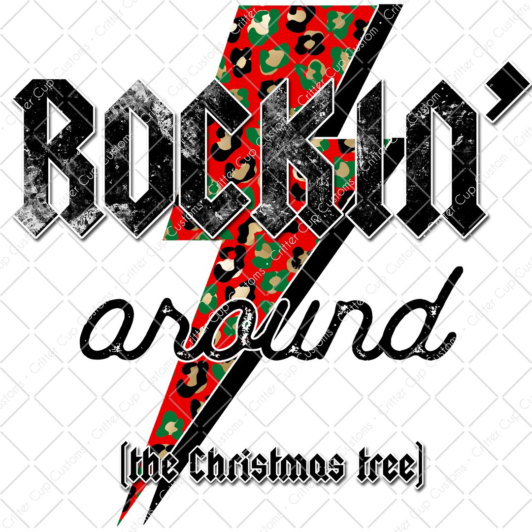 Christmas "rockin Around the Christmas Tree" Lightening Bolt Design ...