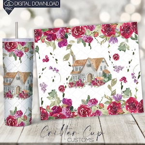 Realtor Tumbler Wrap PNG, Watercolor Floral Realtor Tumbler Wrap Design ...