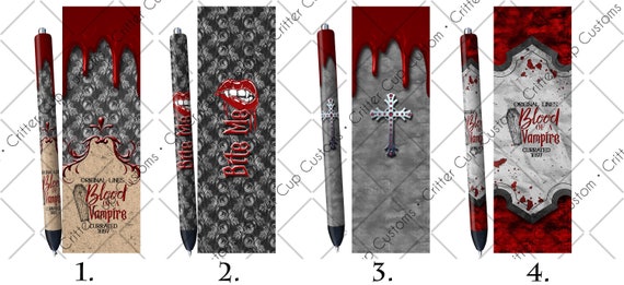 Vampire blood of a Vampire Label Epoxy Pen Wrap Waterslide | Etsy