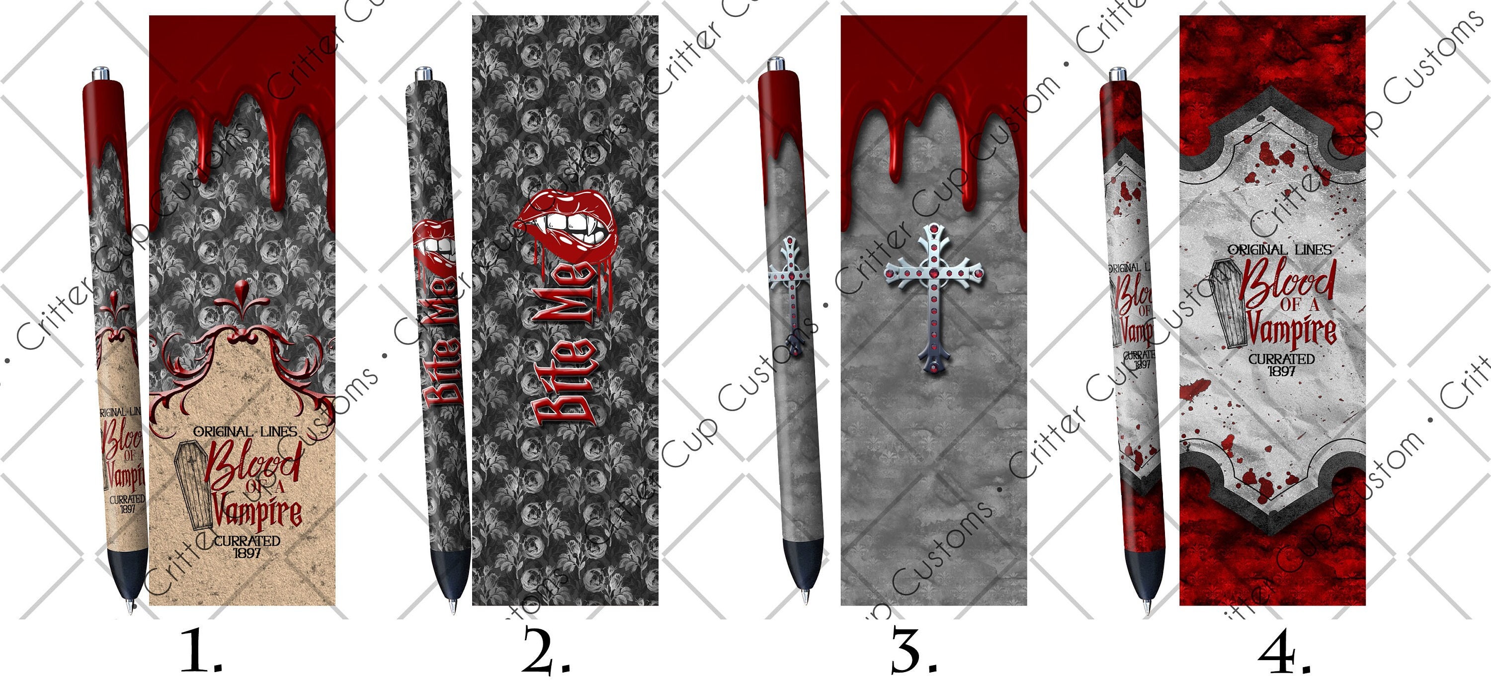 Vampire blood of a Vampire Label Epoxy Pen Wrap Waterslide | Etsy