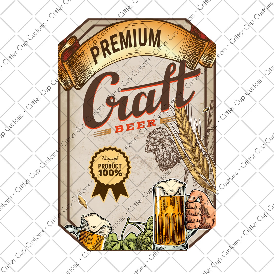 Drink Label Design "craft Beer Label" Digital Download Png File ...