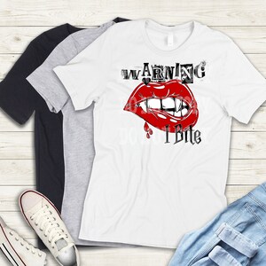 Vampire Design "warning I Bite" Digital Download Png File Sublimation ...