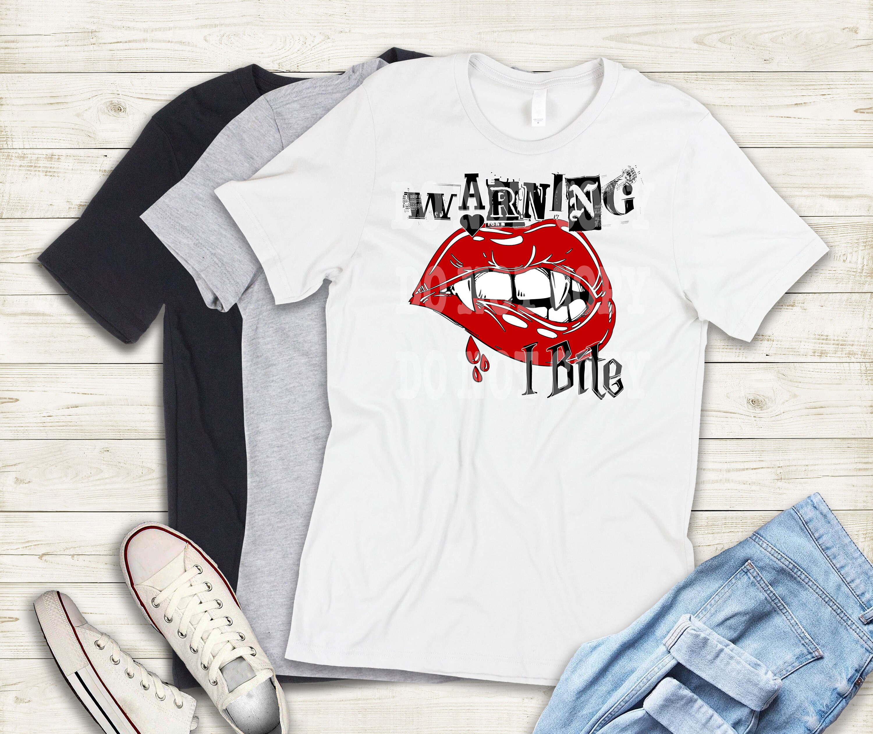 Vampir Design "Warning I Bite" Digital Download Png Datei Sublimation ...