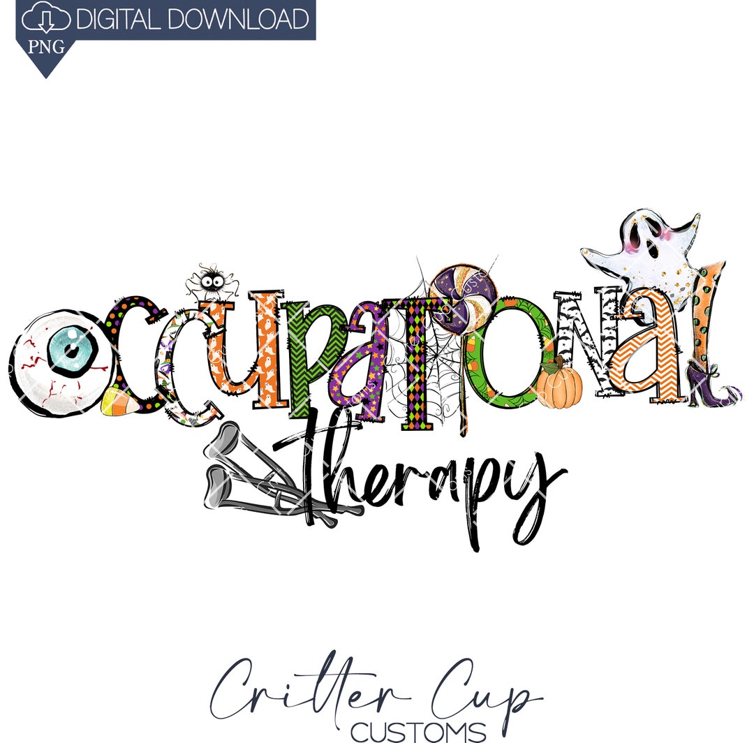 Occupational Therapy Design, Halloween Doodle Letter OT PNG ...