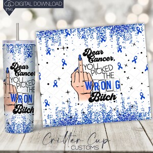 Colon Cancer Tumbler Wrap Design Cancer Sublimation Tumbler - Etsy