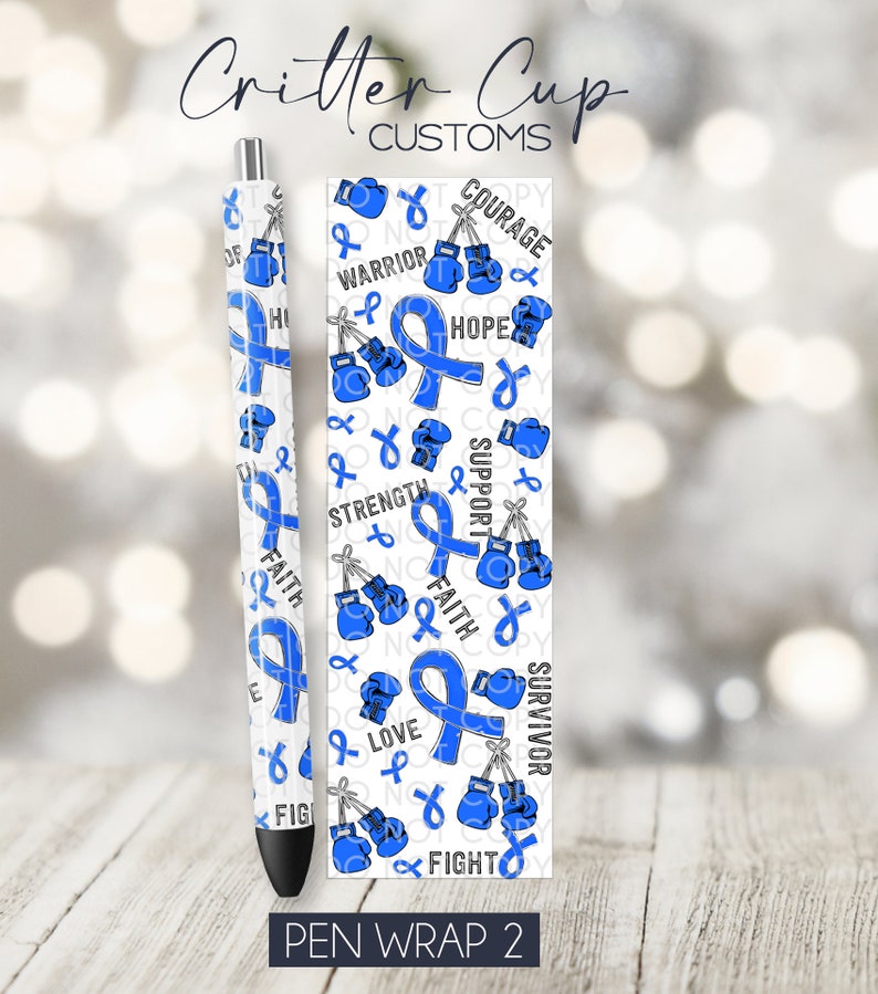 Colon Cancer Pen Wraps Cancer Awareness Pen Wrap Pen Wrap - Etsy