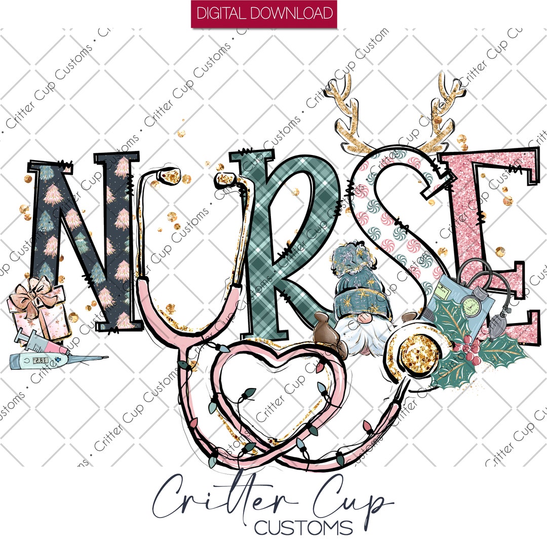 Christmas Nurse Sublimation Design, Nurse Png, Nurse Sublimation ...