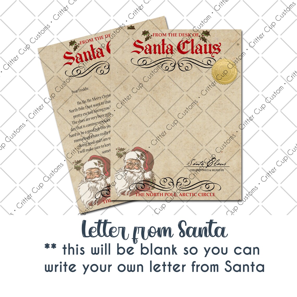 Letter From Santa DIY Printable Digital Download PDF - Etsy