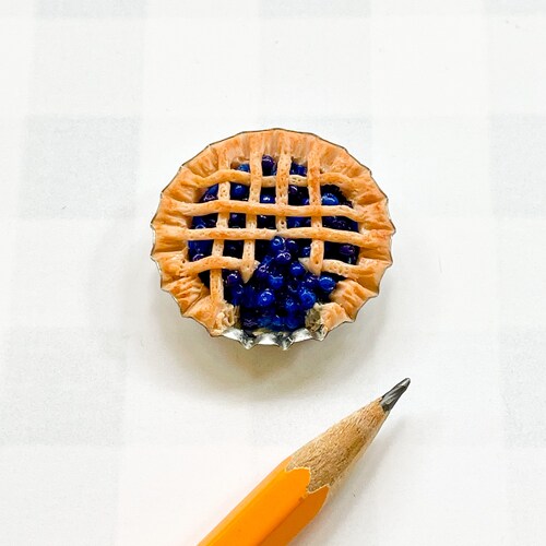 Miniature Blueberry Pie Magnet - Etsy