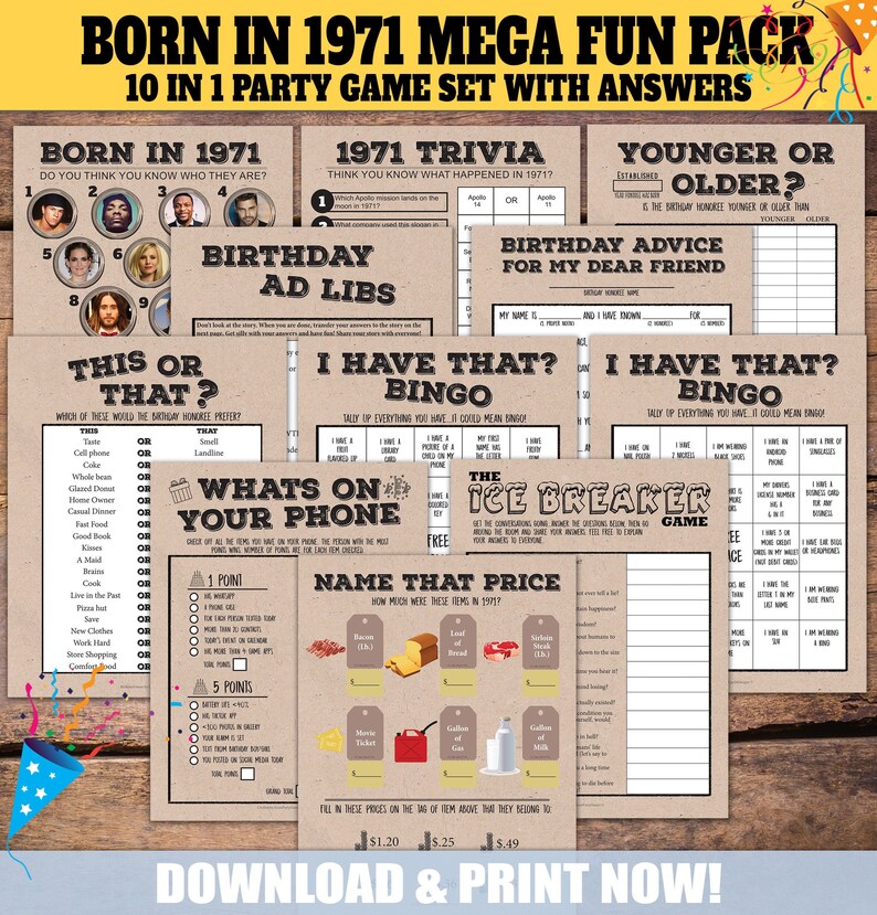 1971 Trivia Printable - Printable Word Searches