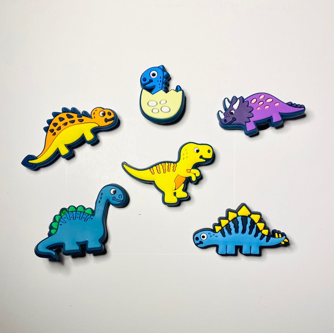 Free Shipping 6 Piece Set Dinosaurs Crocs Compatible Charms, Shoe Charm ...