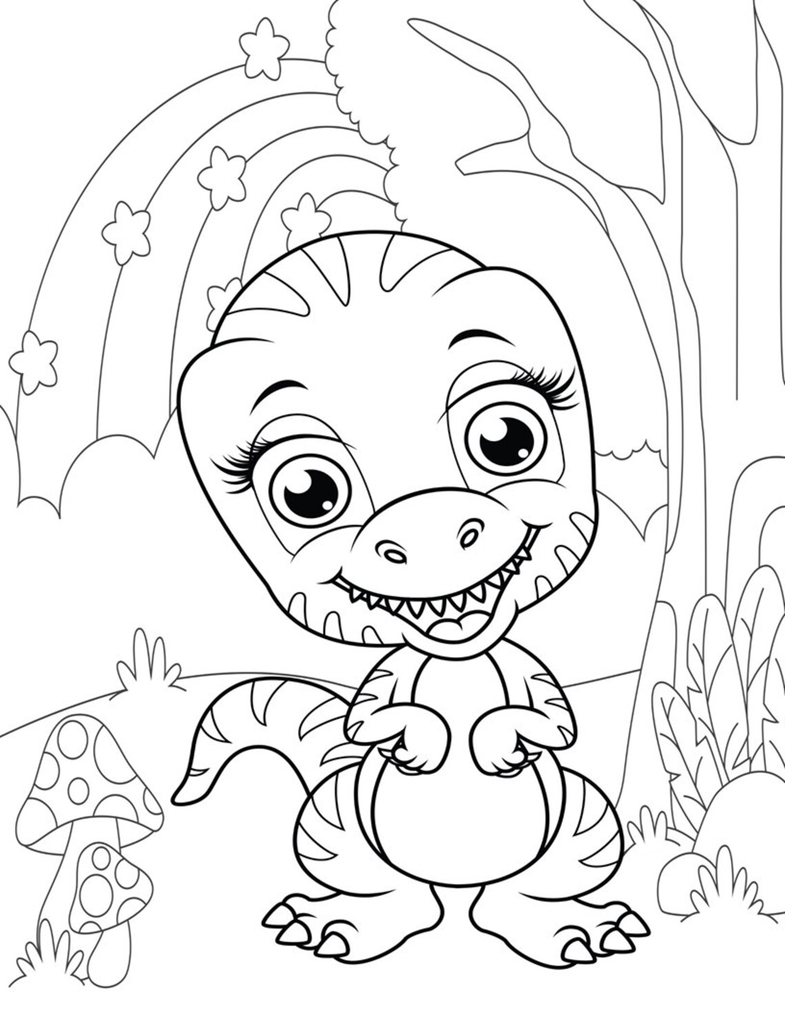 Super Cute Baby Dinosaur Coloring Pages Pdf 25 Pages - Etsy