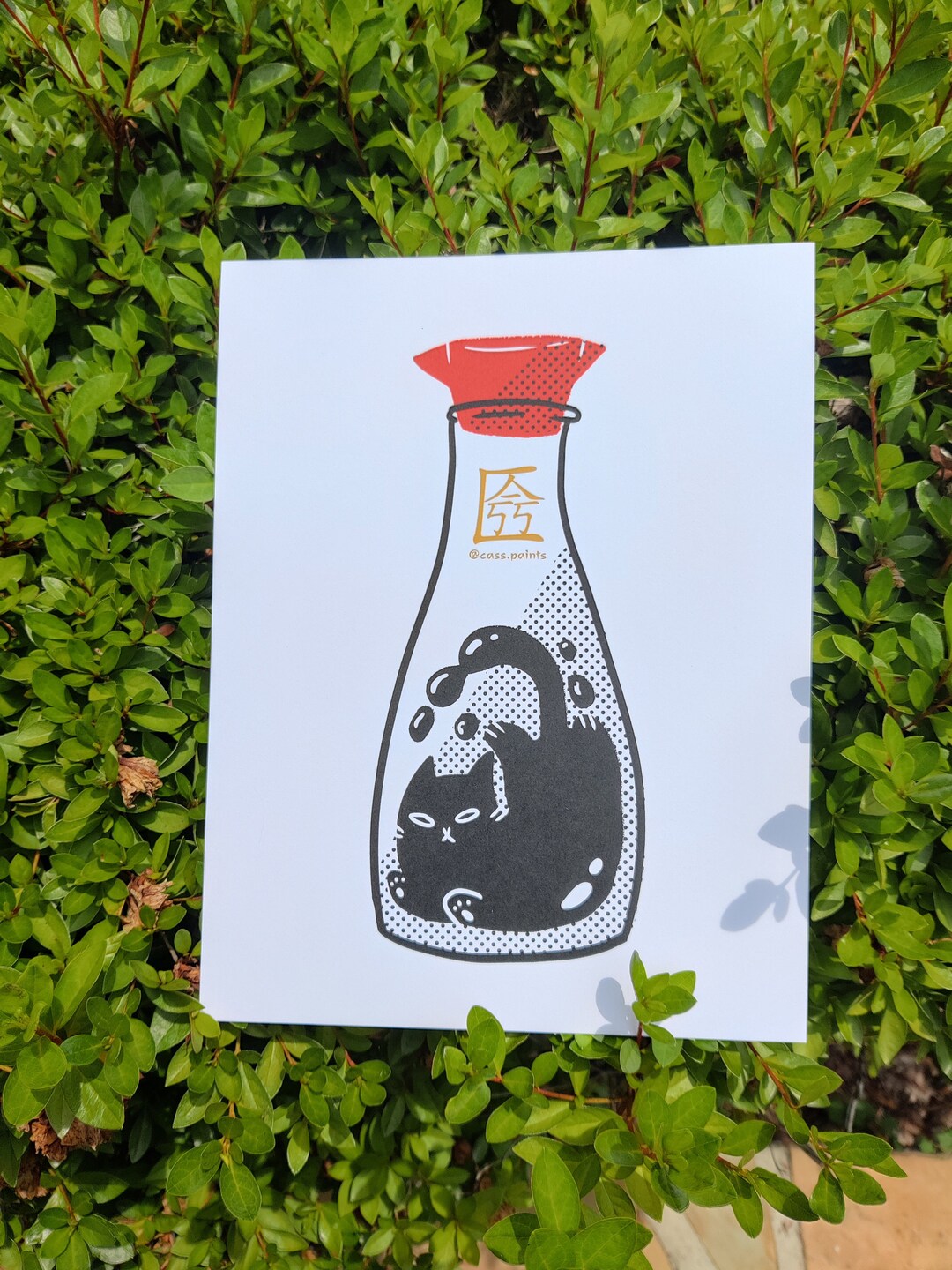 Soy Sauce Cat Large Print- (8.5x11in) Shoyu Kitty Bottle Print, Anime ...