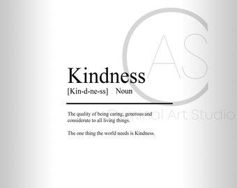 Kind Definition Wall Art - Etsy