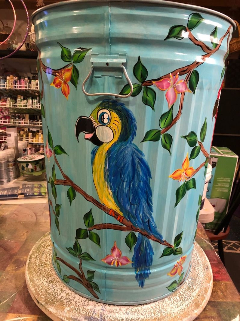 30 Gallon - Carib. Blue W/macaws Bright Colors - Etsy