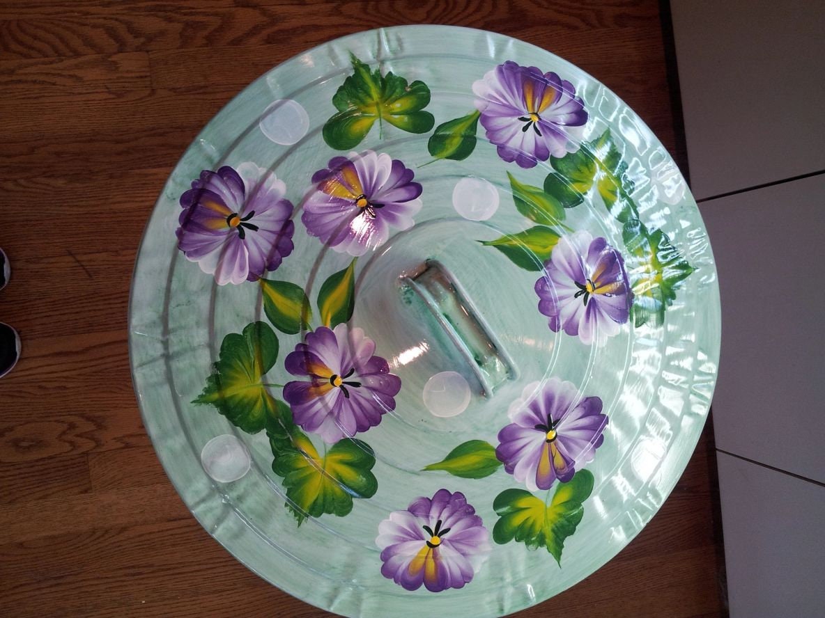 20 Gallon Hunter Wash, Purple/white Pansies, Greenery, Green Checked ...