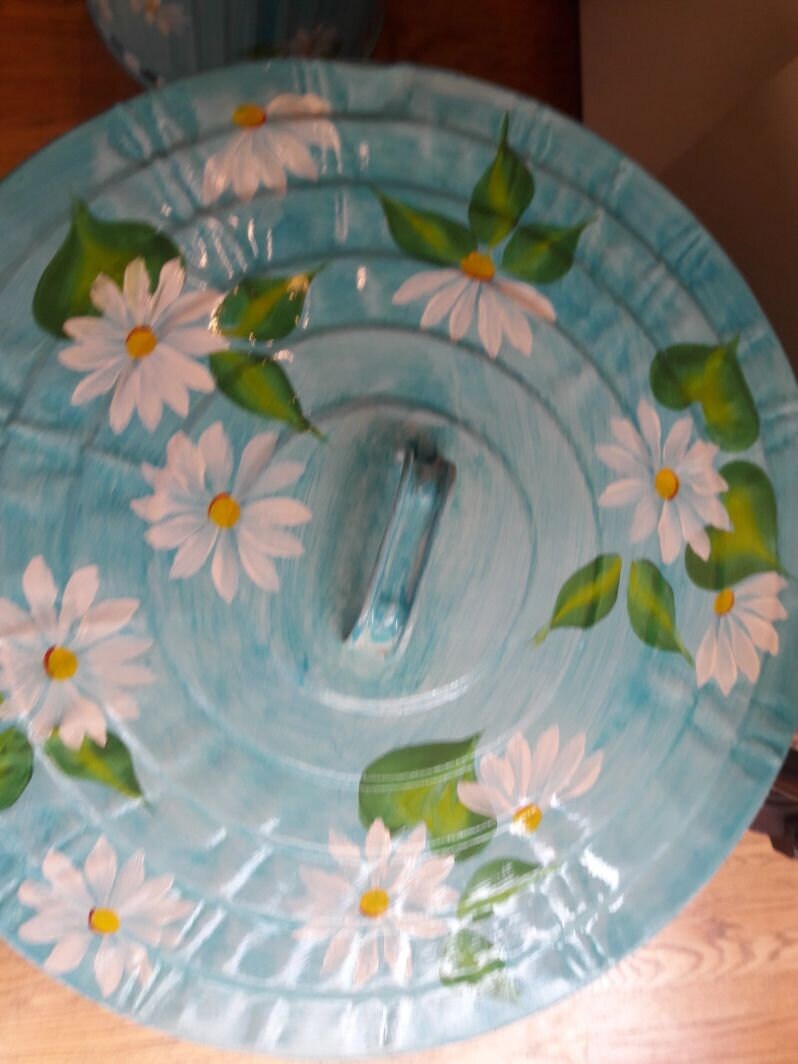 Hand Painted Trash/garbage Can 30 Gallon Caribbean Blue - Etsy