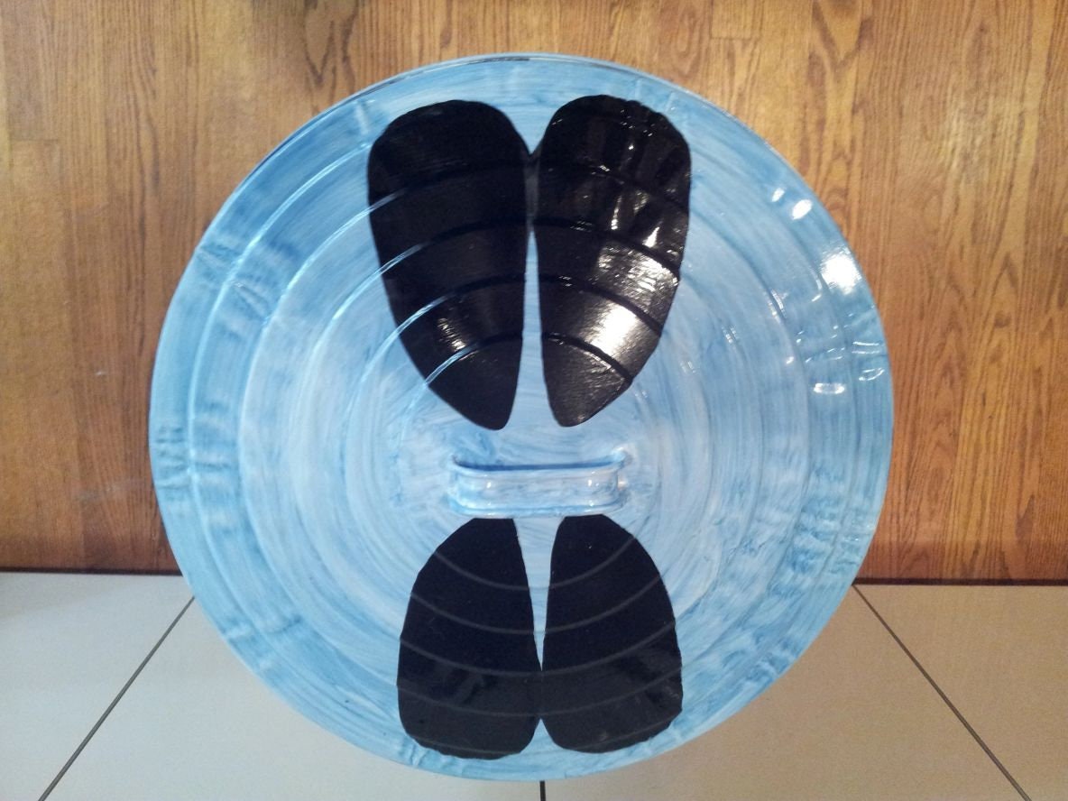 Hand Painted Trash/garbage Can 20 Gallon Blue Sky, Grass and Porky ...