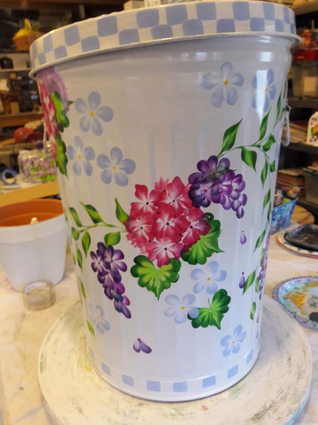 20 Gallon White Wash, Fuchsia, Purple, Blue Floral, Greenery - Etsy