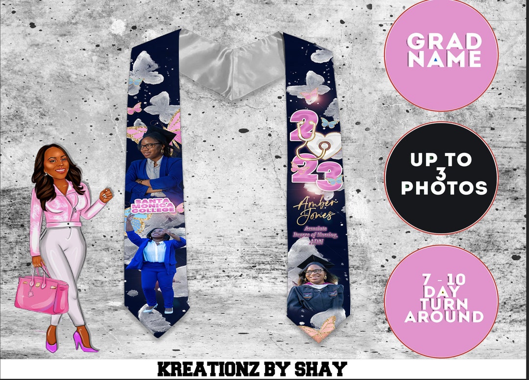 Custom RN Butterflies Graduation Stole - Etsy