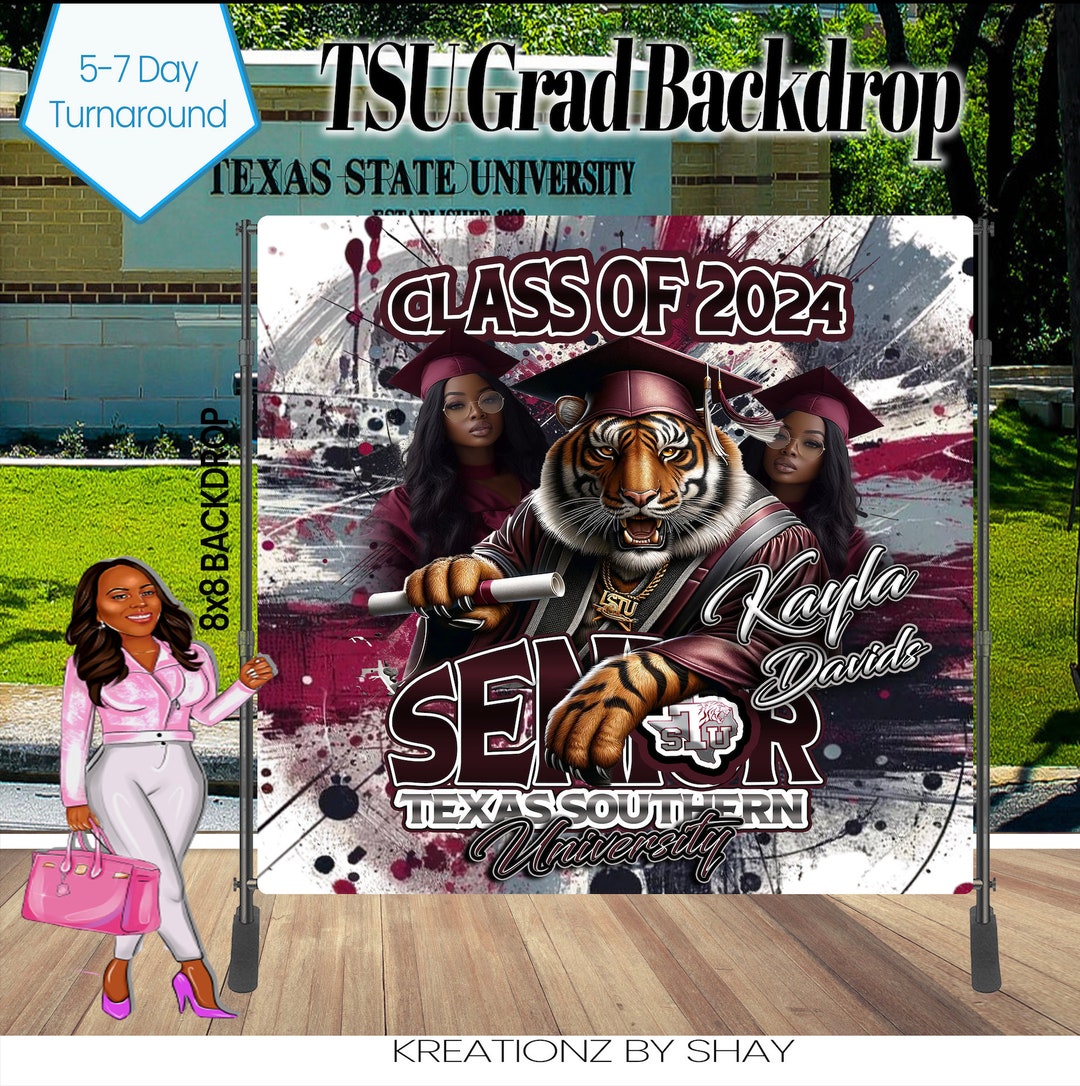 TSU Graduation Photo Booth, Class of 2024 Backdrop, Class of 2024 Step ...