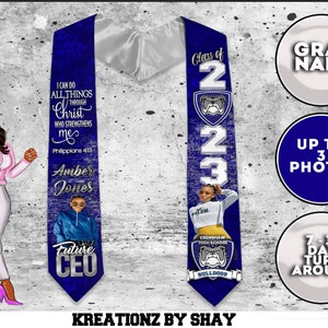 Custom Royal Blue Scripture Graduation Stole - Etsy