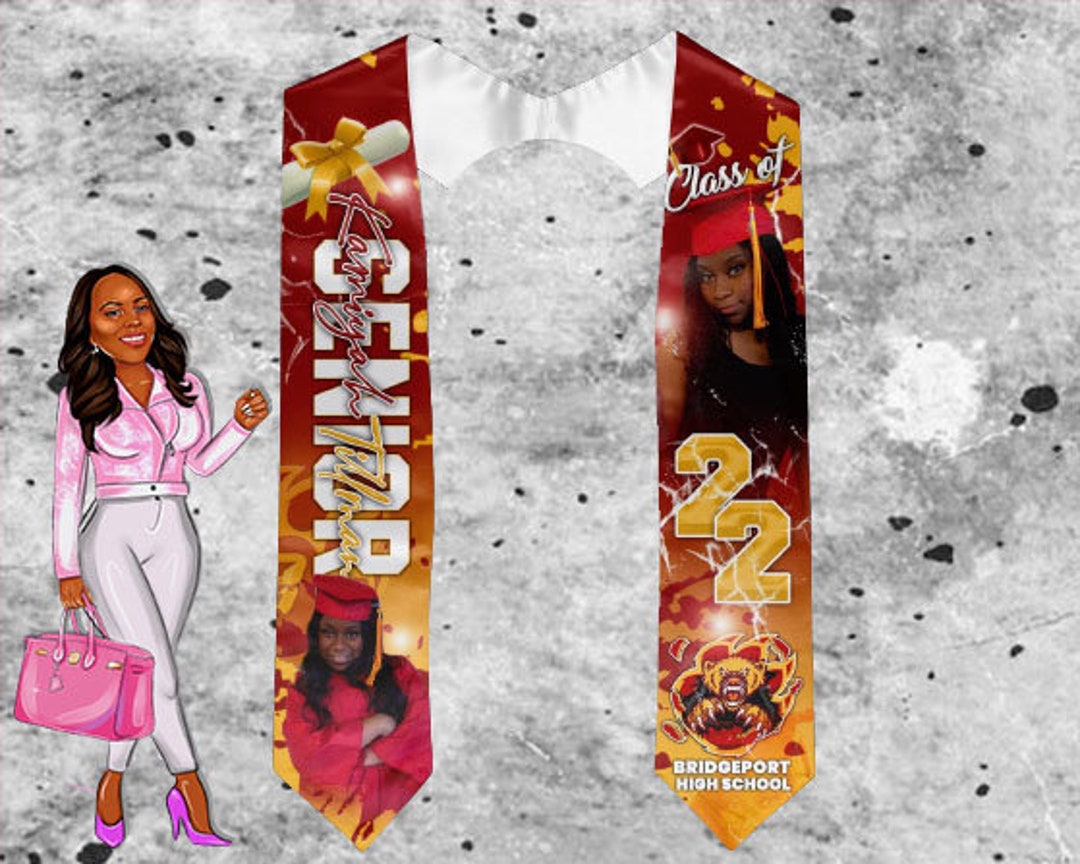 Graduation Stole Burgundy N Yellow - Etsy