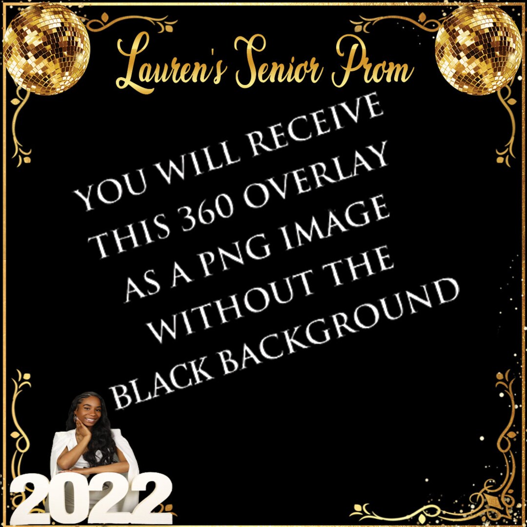 The Golden Prom 360 Booth Photo Template, 360 Booth Overlay Filter ...