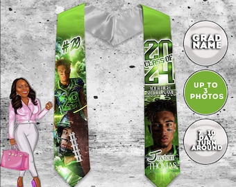 Graduation Stole Blue N Yellow Glass - Etsy