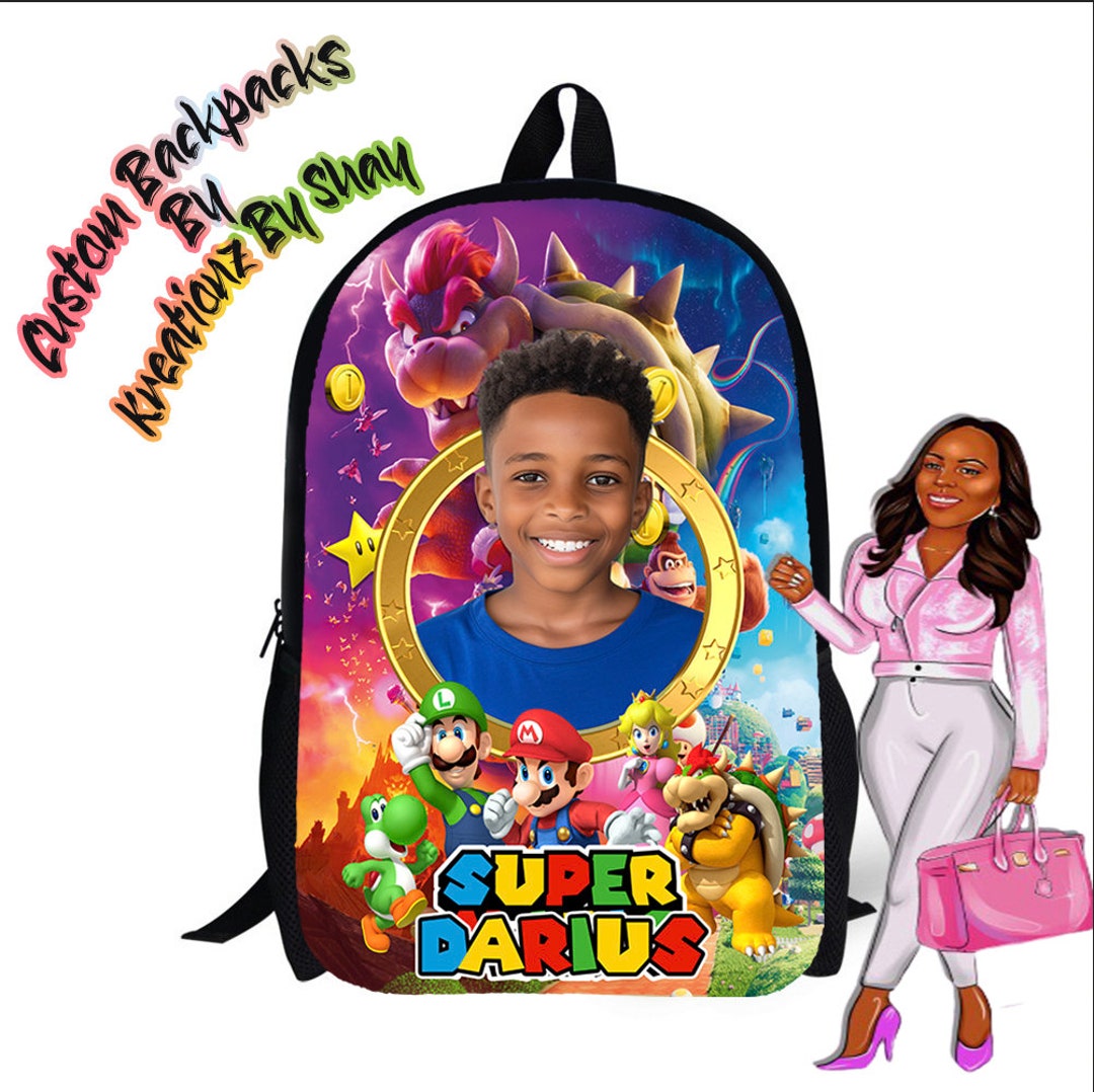Personalized Super Marioo Backpack Custom Backpack for Kids - Etsy