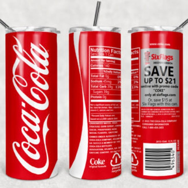 Tumbler Coca Cola Sublimation Designs - Etsy