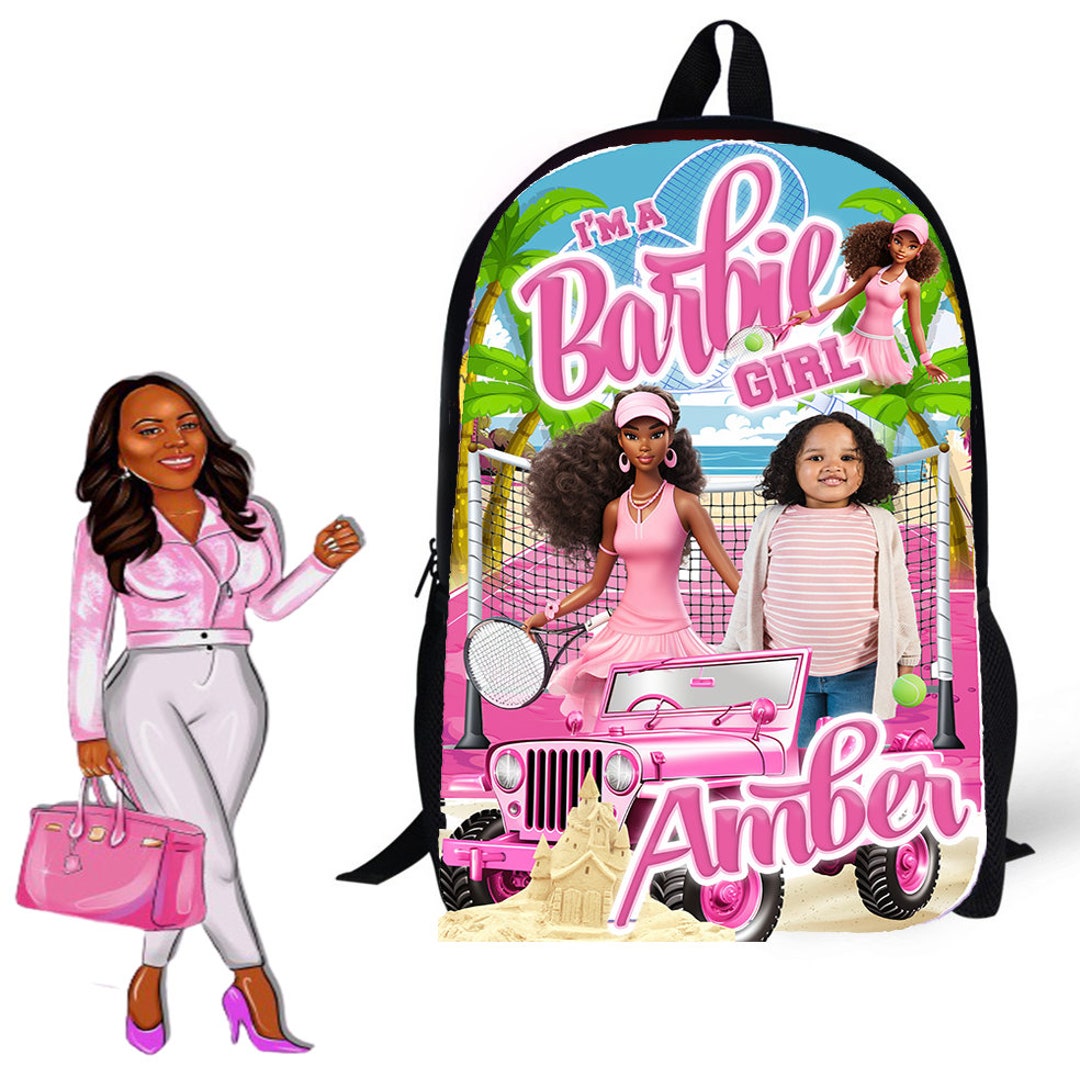 Custom Baarbie Girl Pink Custom Backpack for Kids Book Bag - Etsy