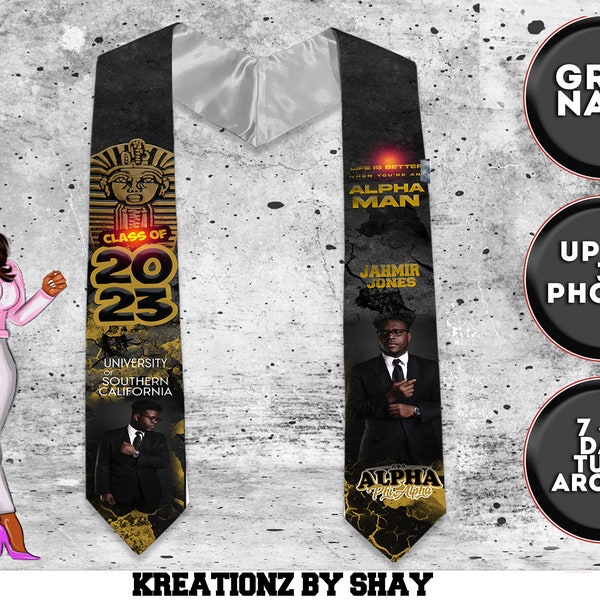 Graduation Stoles Alpha Phi Alpha - Etsy