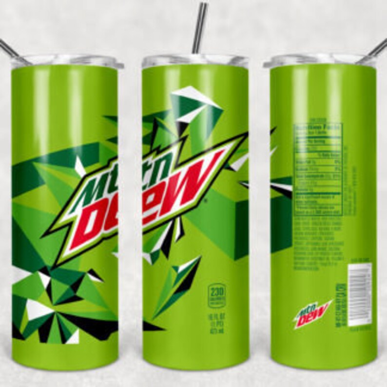 Mt Dew 20oz Skinny Tumbler Design Etsy