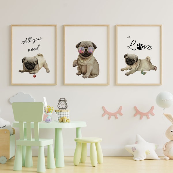 Pug Print - Etsy