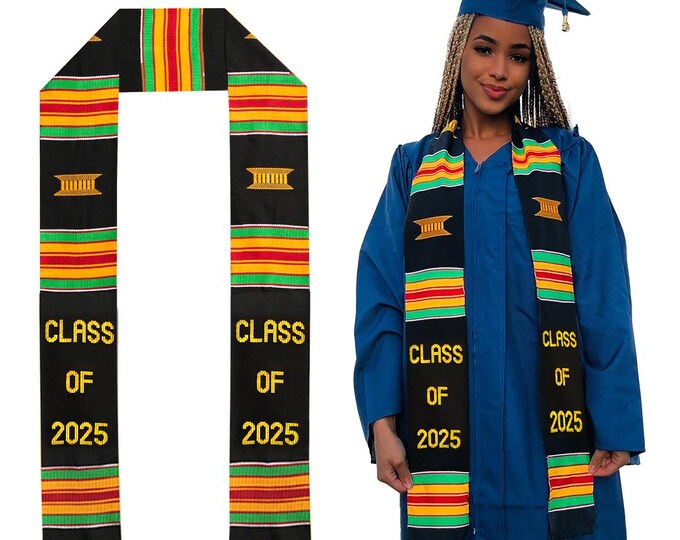 Kente Stole CLASS OF 2025 Classic Sash Stoll Graduation Stole Class of ...