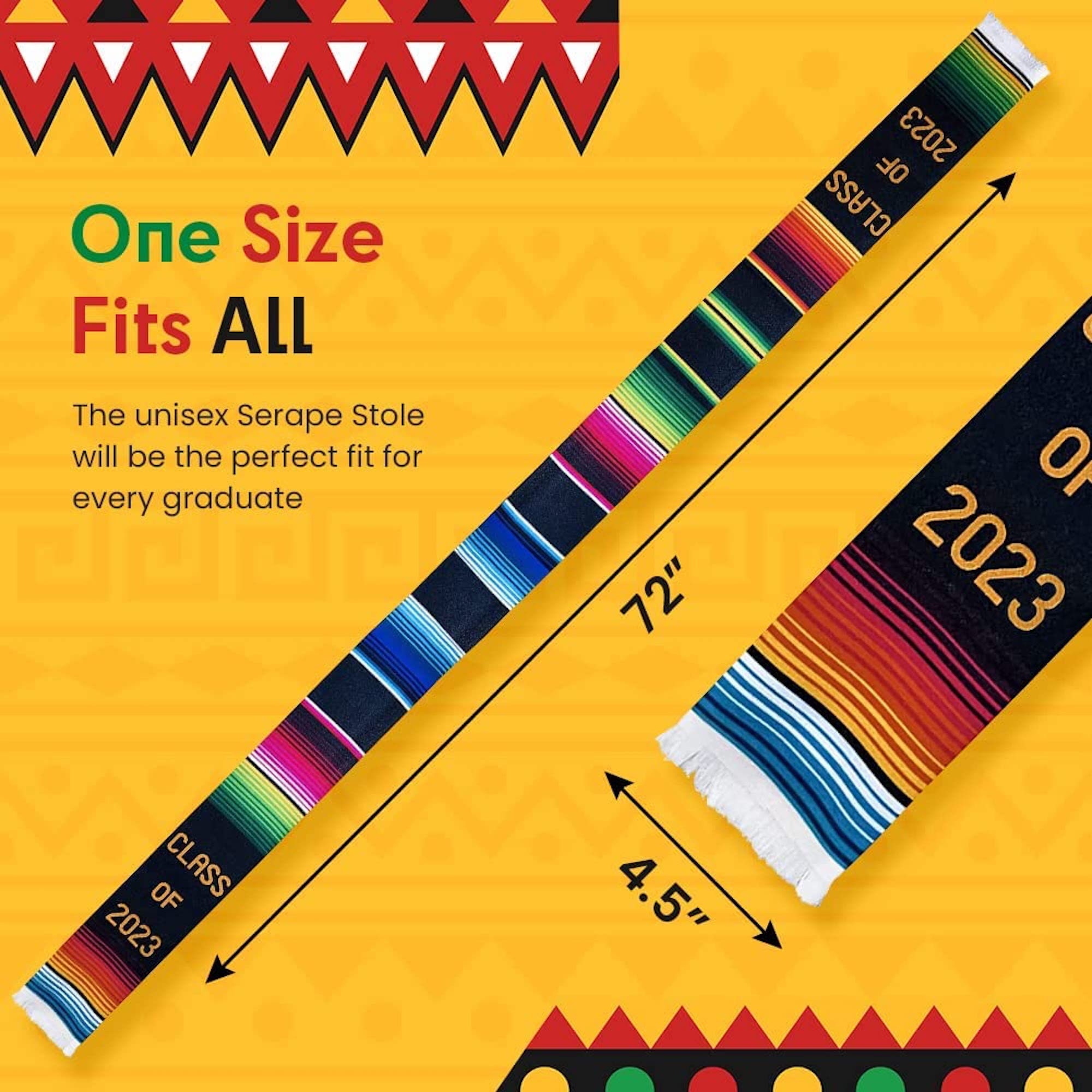 2023 Class of SERAPE Mexican Hispanic Graduation Sash Scarf - Etsy