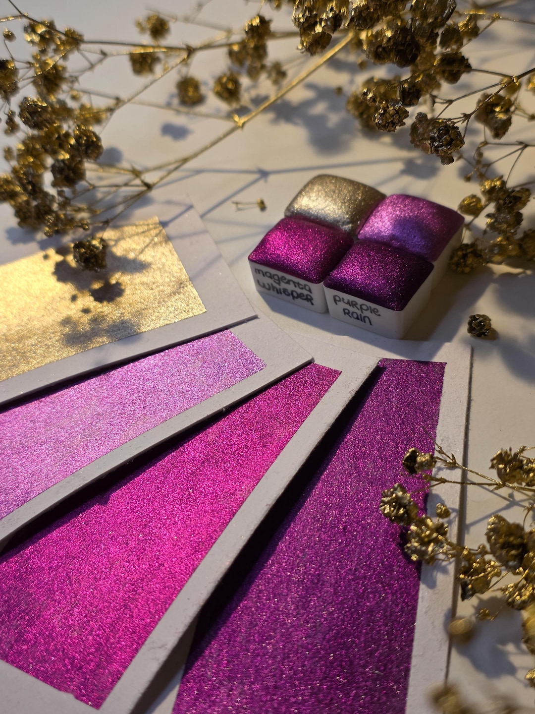 Handmade Metallic Chrome Watercolor Paint Set • Petals in Bloomlight ...