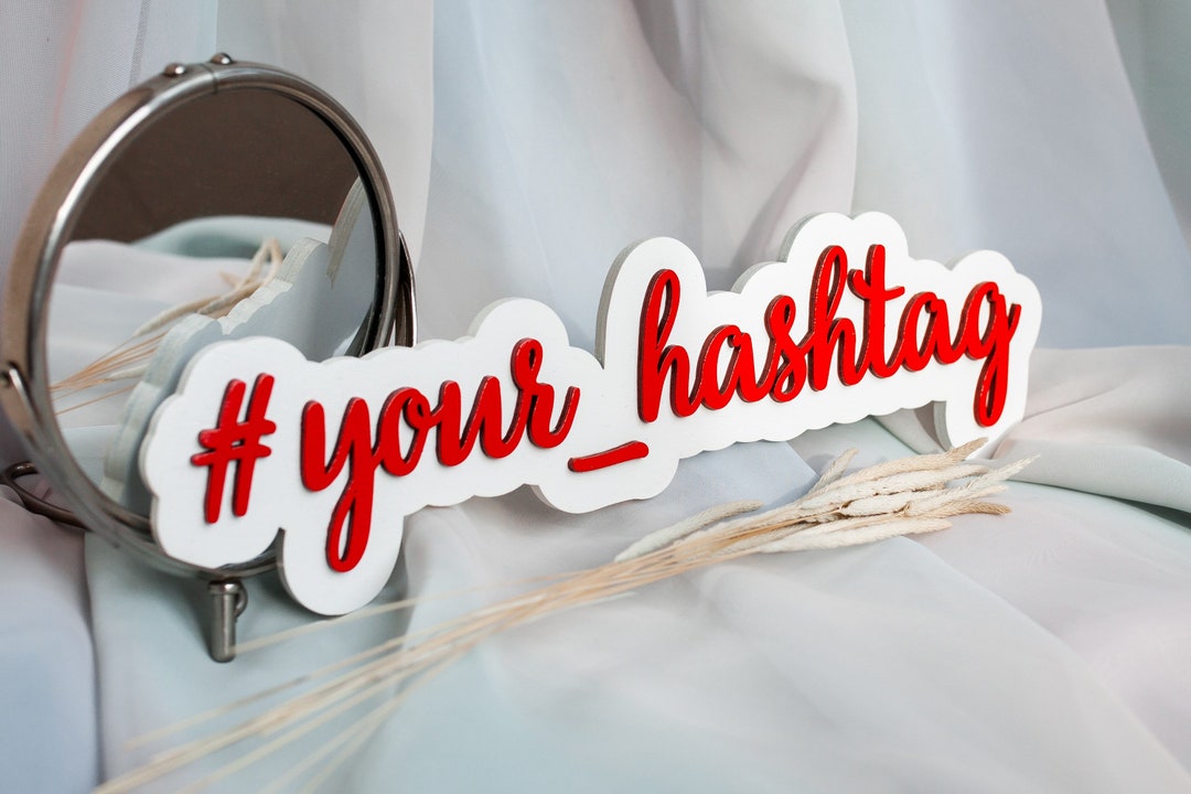 Custom Wooden Hashtag Sign: Wedding Photo Booth Prop - Etsy